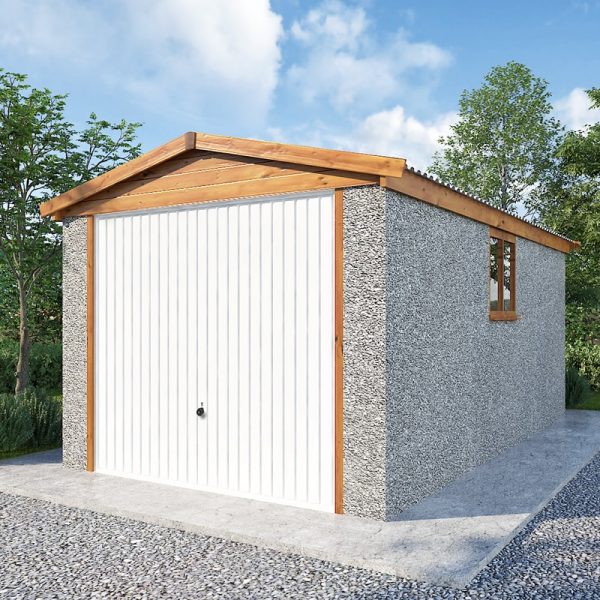 14x8 Premier Apex Roof Garage Installed Prefab Concrete Garage