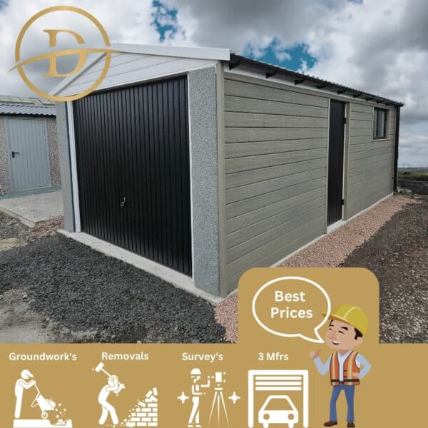 Resinguard And Composite Apex Roof Prefab Concrete Garage